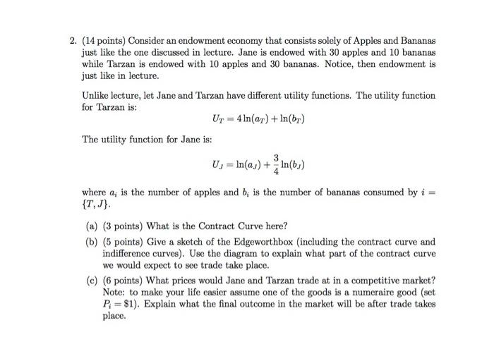 Solved 2. (14 points) Consider an endowment economy that | Chegg.com Solved 2. (14 points) Consider an endowment economy that | Chegg.com