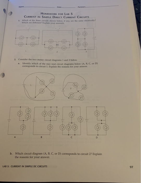 Solved HOMEWORK FOR LAB 5 CURRENT IN SIMPLE DIRECT CURRENT | Chegg.com Solved HOMEWORK FOR LAB 5 CURRENT IN SIMPLE DIRECT CURRENT | Chegg.com