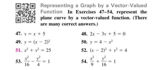 Solved Representing a Graph by a Vector-Valued Function In | Chegg.com