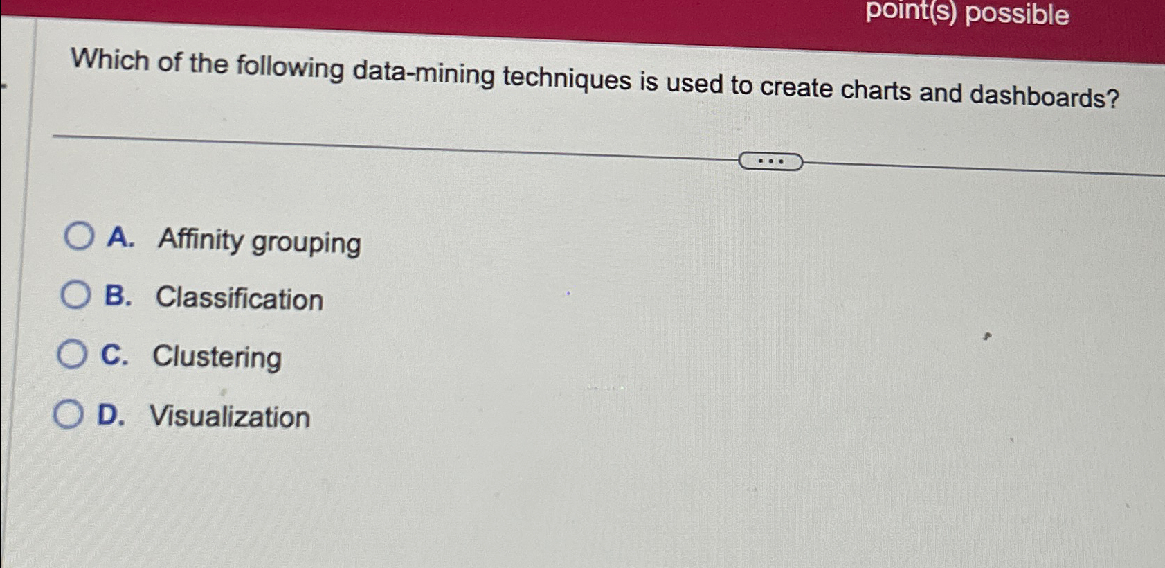 Solved point(s) ﻿possibleWhich of the following data-mining | Chegg.com