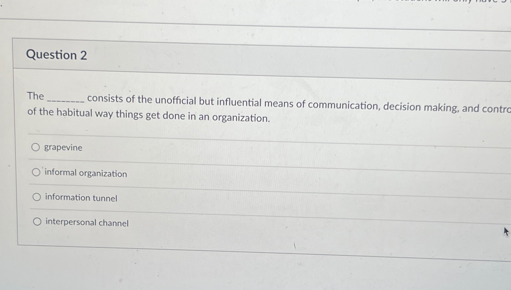 Solved Question 2The consists of the unofficial but | Chegg.com
