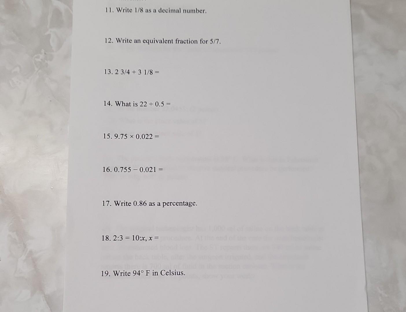 Solved Pharmacology Math Please show all of your math | Chegg.com