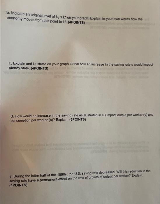 Solved 2.a. Provide a well-labeled graph for a Solow growth | Chegg.com