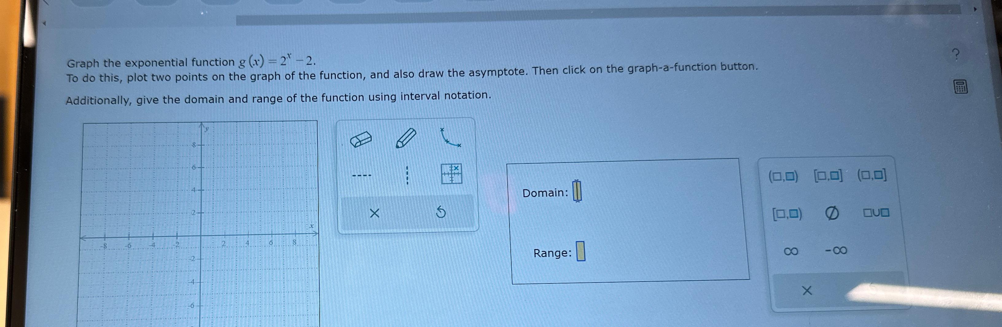 Solved Graph the exponential function g(x)=2x-2.To do this, | Chegg.com