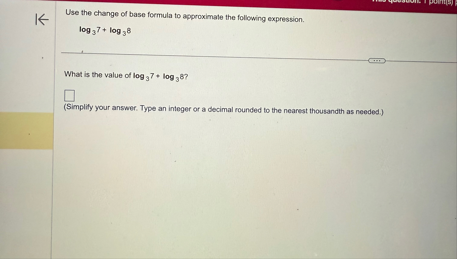 Solved Use the change of base formula to approximate the | Chegg.com
