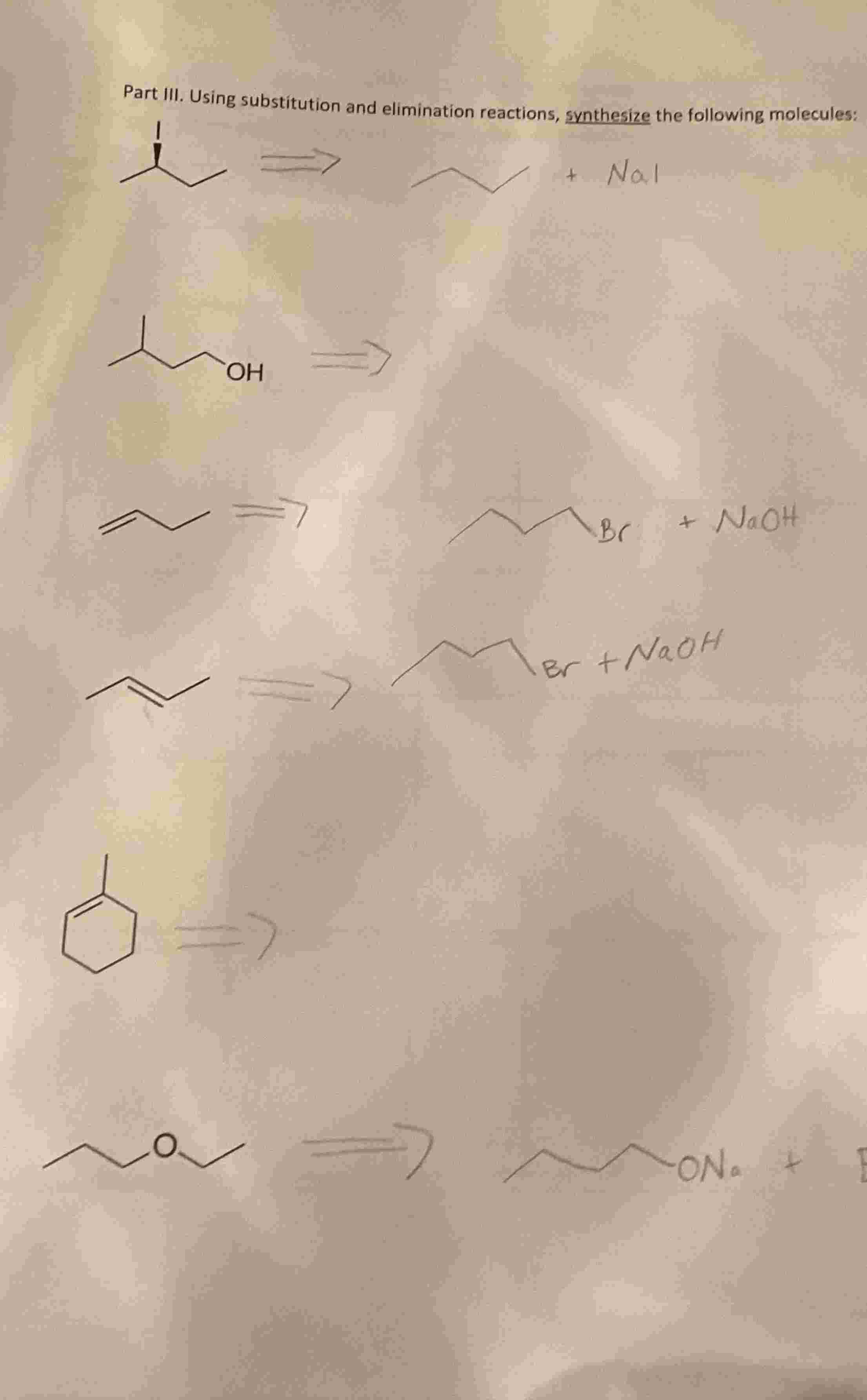 Solved Part III. Using substitution and elimination | Chegg.com
