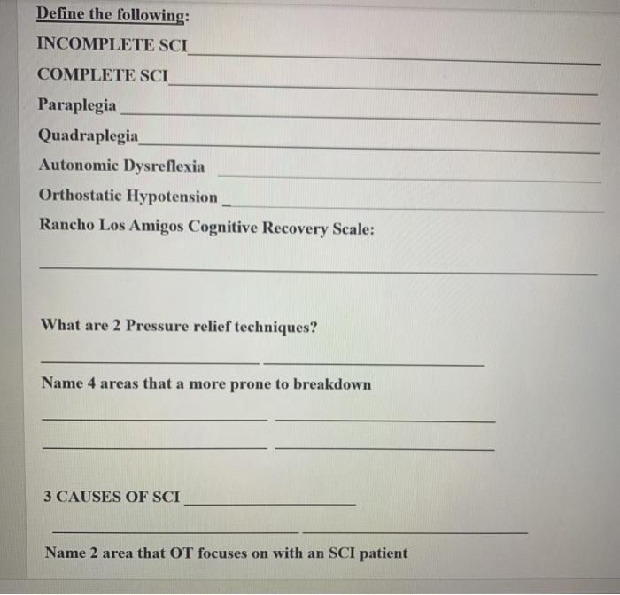 Solved Define the following: INCOMPLETE SCI COMPLETE SCI | Chegg.com