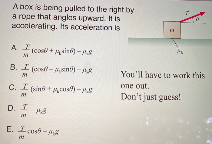 Solved T A box is being pulled to the right by a rope that | Chegg.com