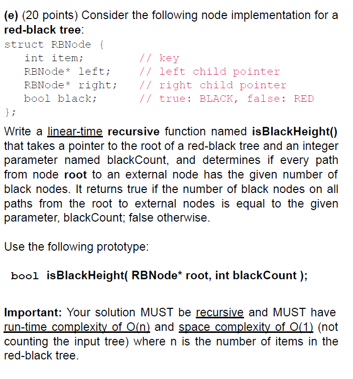 Solved (e) (20 ﻿points) ﻿Consider the following node | Chegg.com