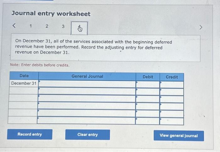 Solved Journal entry worksheet On December 31, three months | Chegg.com