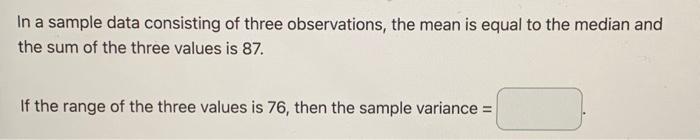 Solved In a sample data consisting of three observations, | Chegg.com