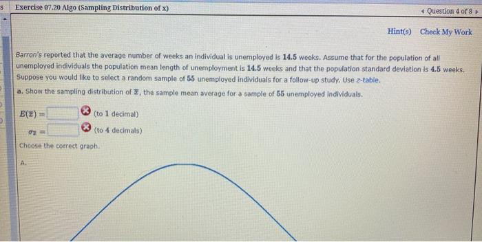 Solved 5 Exercise 07.20 Algo (Sampling Distribution of x) | Chegg.com