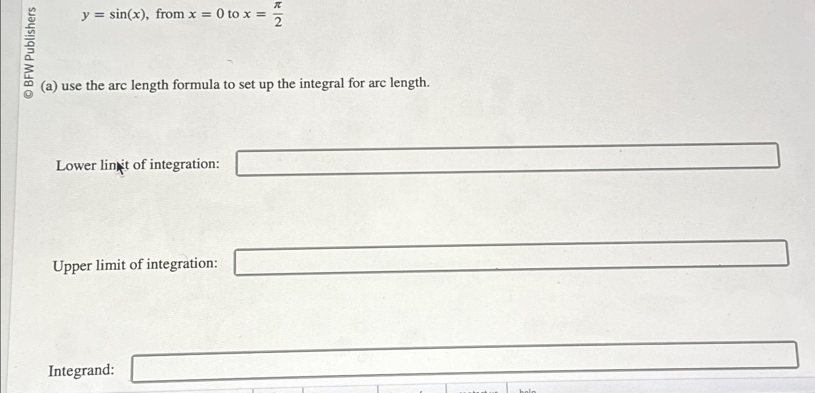 Solved 255,y=sin(x), ﻿from x=0 ﻿to x=π2(a) ﻿use the arc | Chegg.com