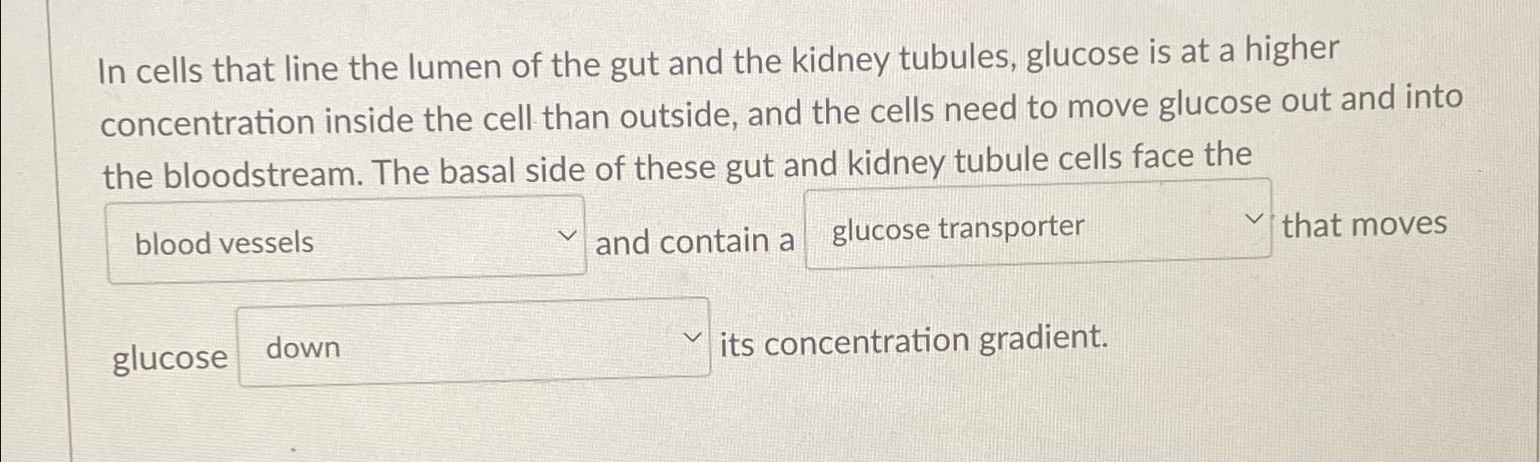 Solved In cells that line the lumen of the gut and the | Chegg.com