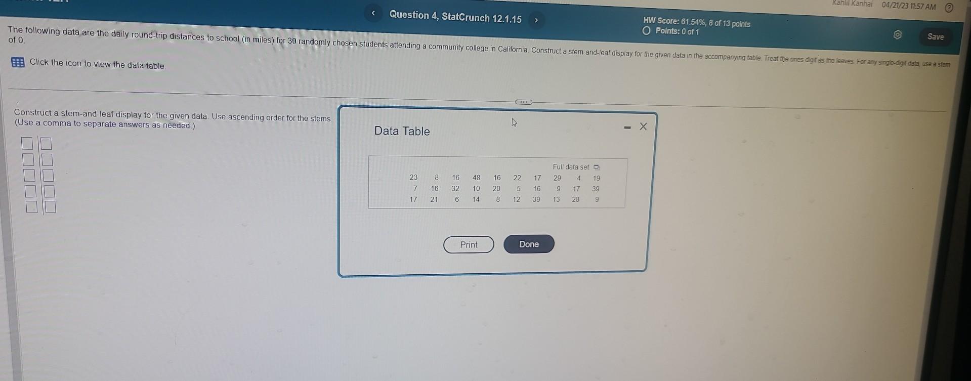 Solved Click the icon to view the data table Construct a | Chegg.com