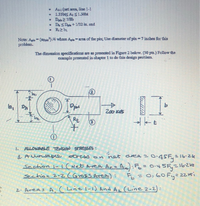 1. Design a pin-connected plate to carry 200 kips. | Chegg.com