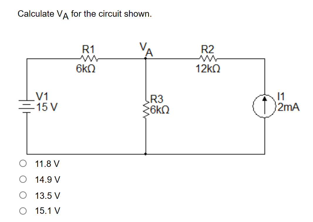 Solved Calculate VA ﻿for the circuit | Chegg.com