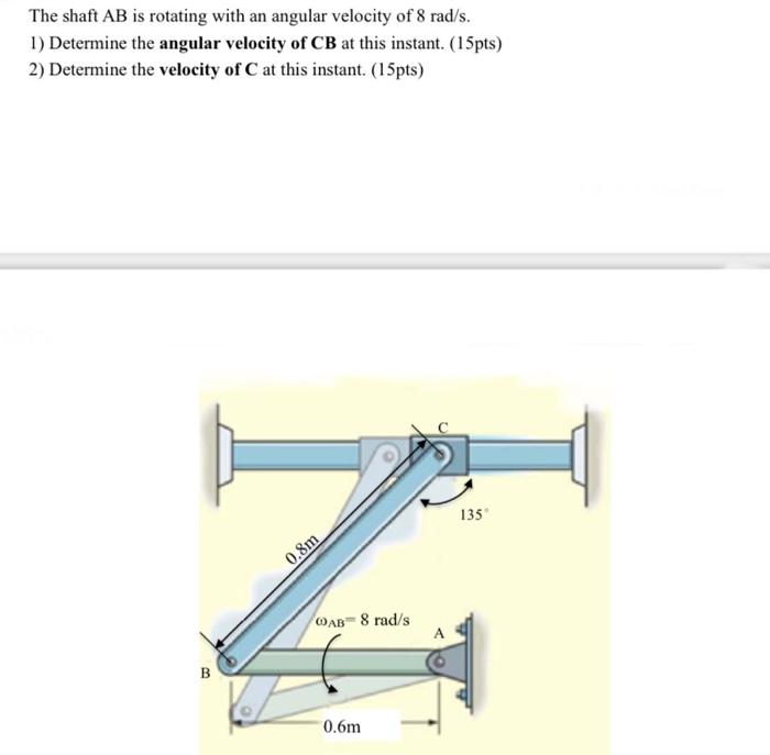 Solved The shaft AB is rotating with an angular velocity of | Chegg.com