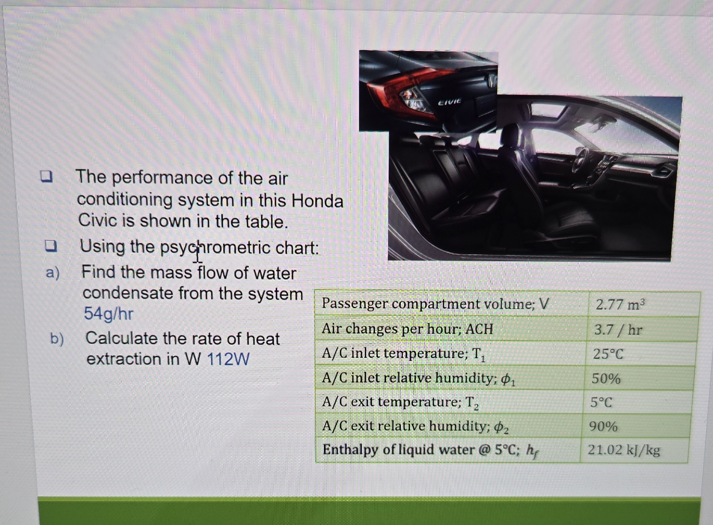 Solved The performance of the air conditioning system in | Chegg.com