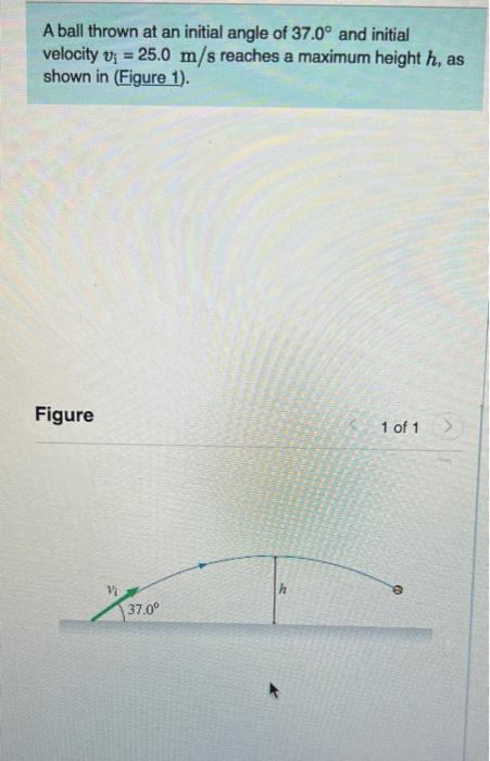 Solved A ball thrown at an initial angle of 37.0∘ and | Chegg.com