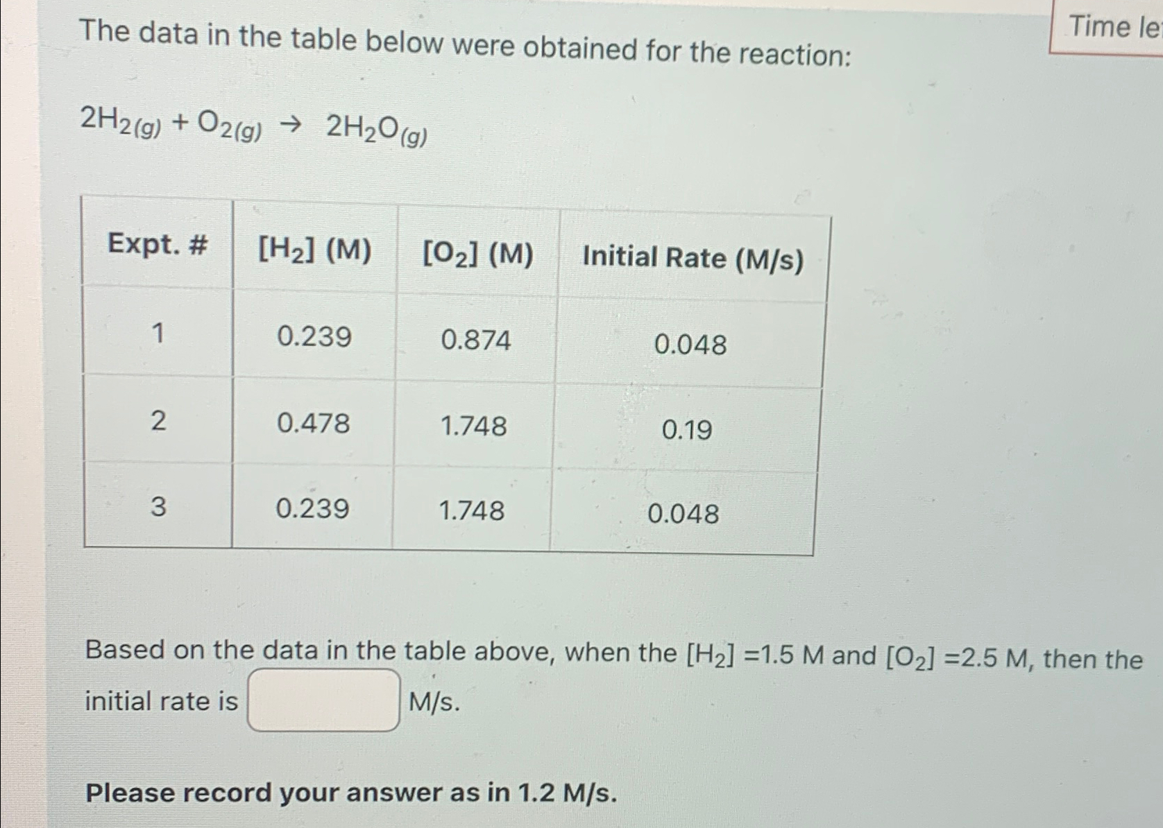 Solved The data in the table below were obtained for the | Chegg.com