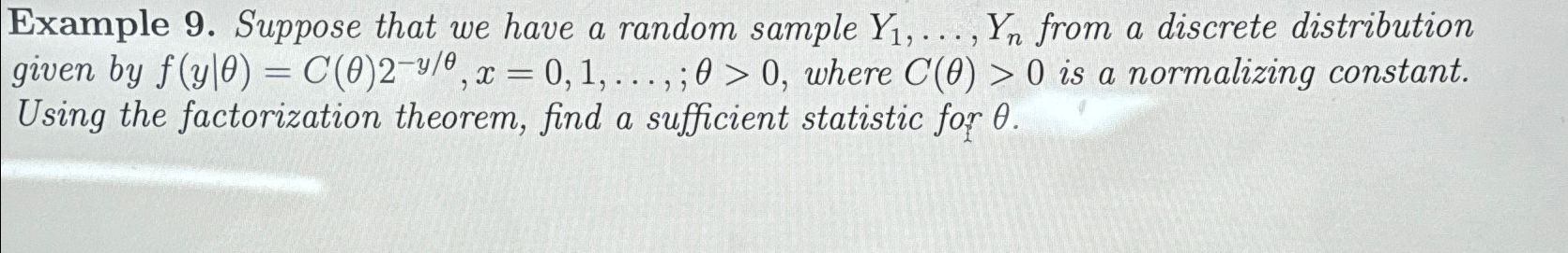 Solved Example 9. Suppose that we have a random sample | Chegg.com Solved Example 9. Suppose that we have a random sample | Chegg.com