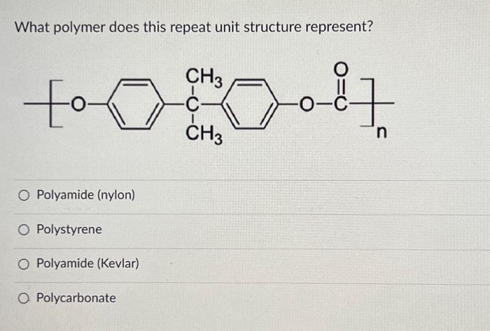 Solved What Polymer Does This Repeat Unit Structure
