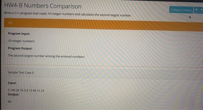 Solved HW4-B Numbers Comparison Write a C++ program that | Chegg.com