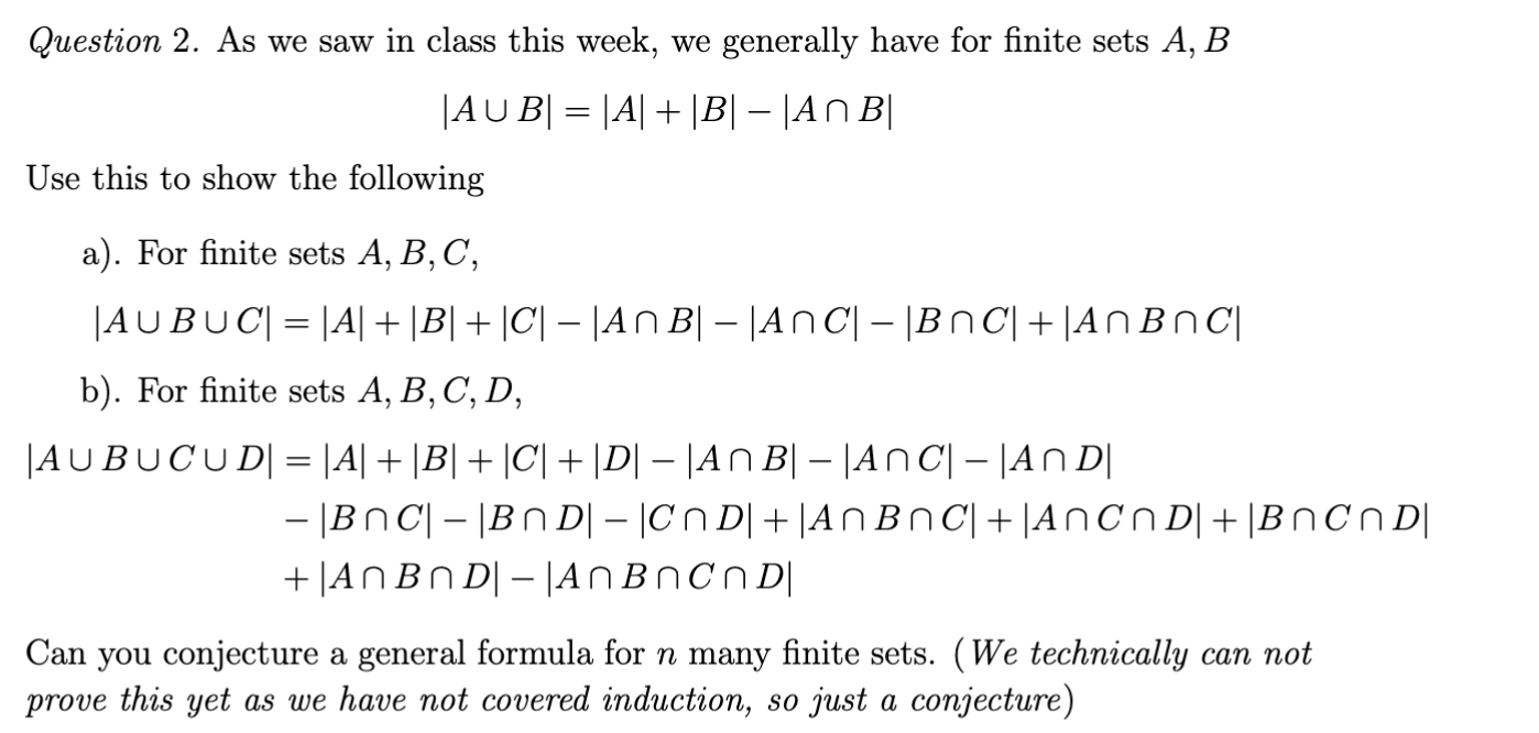 Solved Question 2. ﻿As we saw in class this week, we | Chegg.com