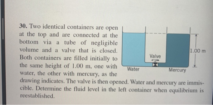 Solved 30. Two identical containers are open at the top and | Chegg.com