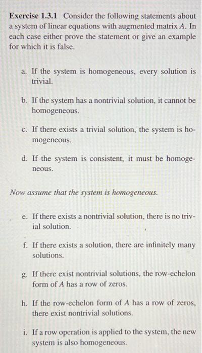 Solved Exercise 1.3.1 Consider the following statements | Chegg.com