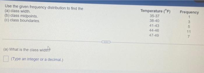 Solved Use the given frequency distribution to find the (a) | Chegg.com