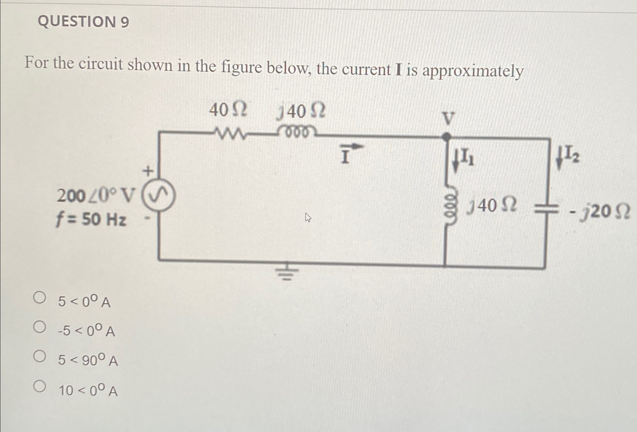 Solved QUESTION 9For the circuit shown in the figure below, | Chegg.com