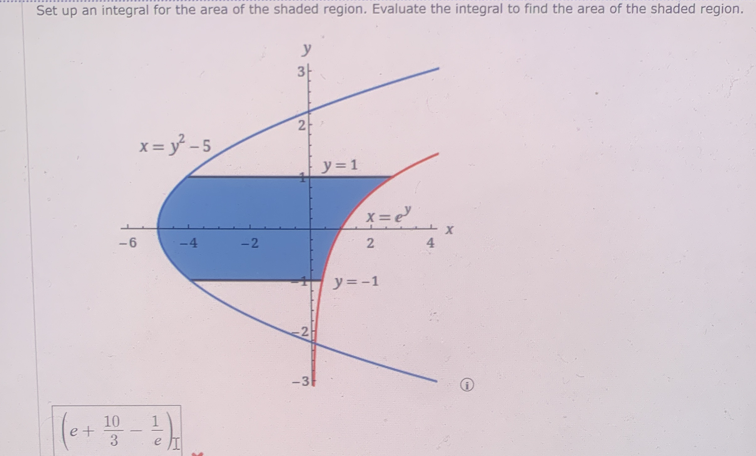 Solved Set up an integral for the area of the shaded region. | Chegg.com