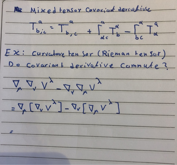 Solved A Mixed tensor Covaricest derrvative The Toren+ 1 - | Chegg.com
