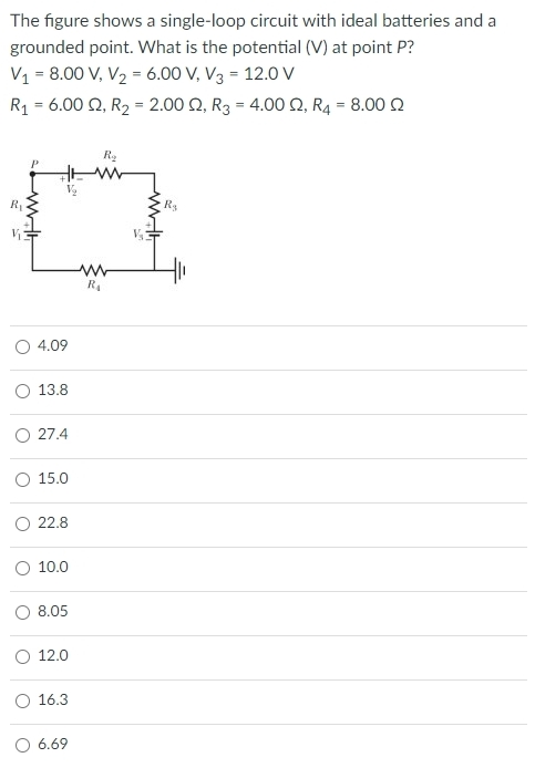 Solved The figure shows a single-loop circuit with ideal | Chegg.com