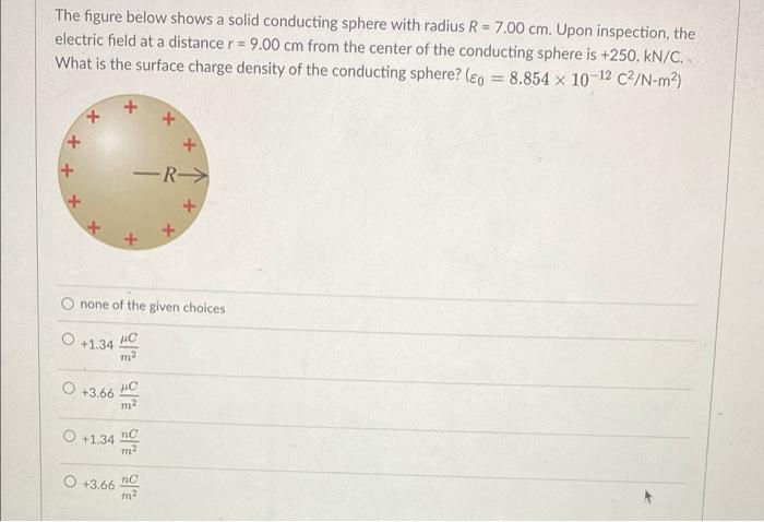 Solved The figure below shows a solid conducting sphere with | Chegg.com
