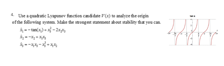 Solved Use a quadratic Lyapunov function candidate V(x) ﻿to | Chegg.com