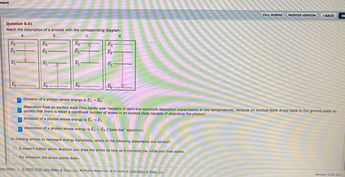 Solved ent FULL SCREEN PRINTER VERSION Question 3.01 Match | Chegg.com