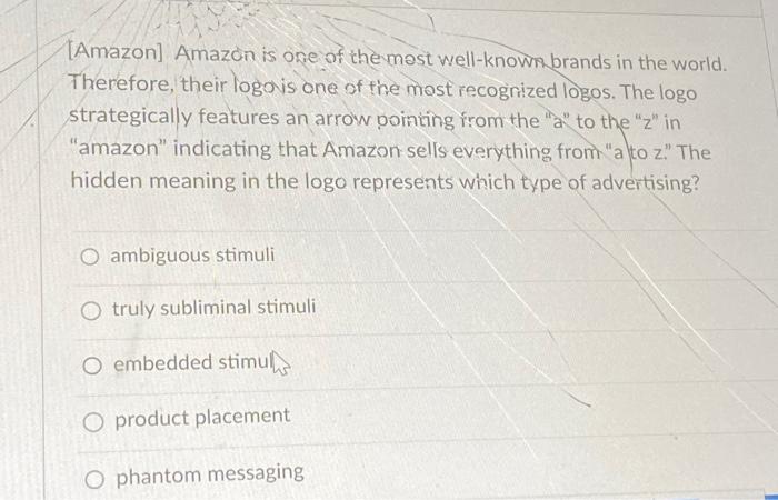Solved [Amazon] Amazon is one of the most well-known brands | Chegg.com