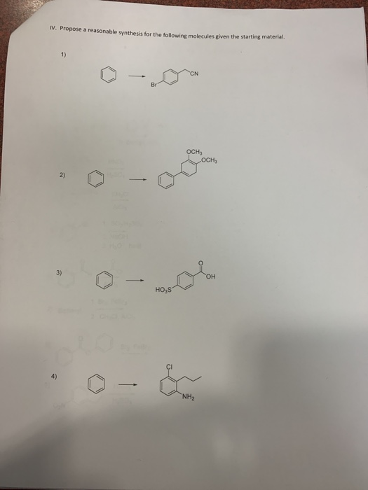 Solved IV. Propose a reasonable synthesis for the followine | Chegg.com