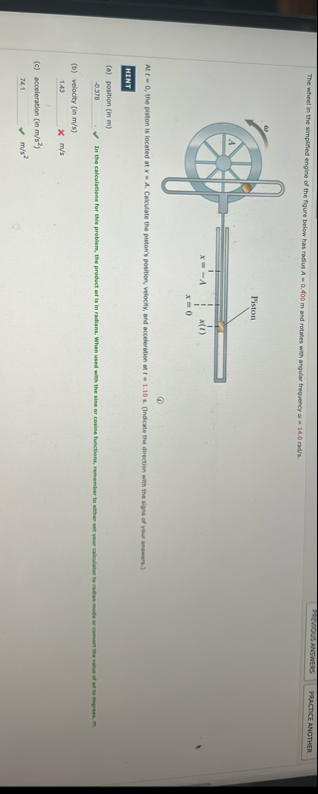 Solved The wheel in the simplified engine of the figure | Chegg.com