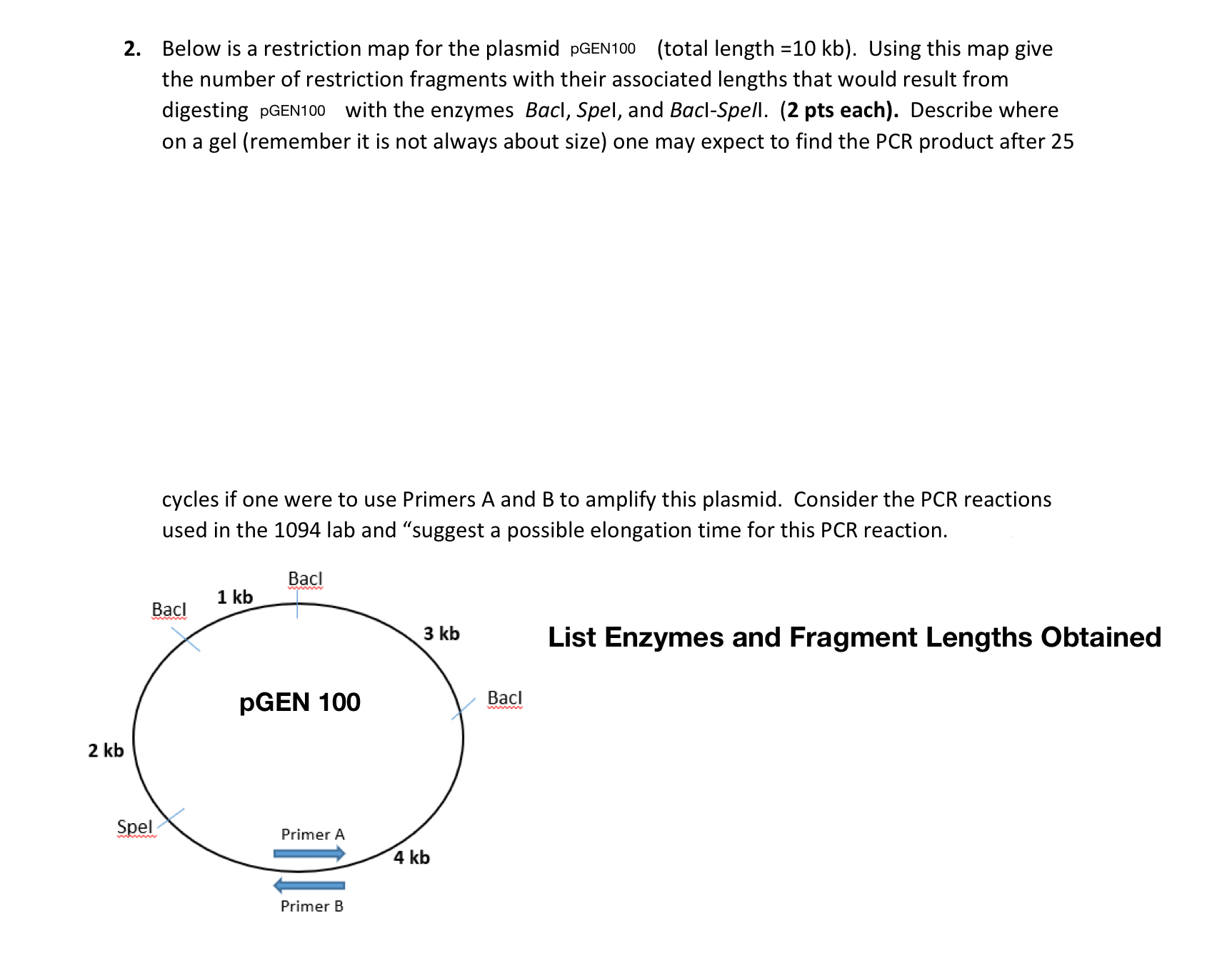Solved by an EXPERT Below is a restriction map for the plasmid | Chegg.com