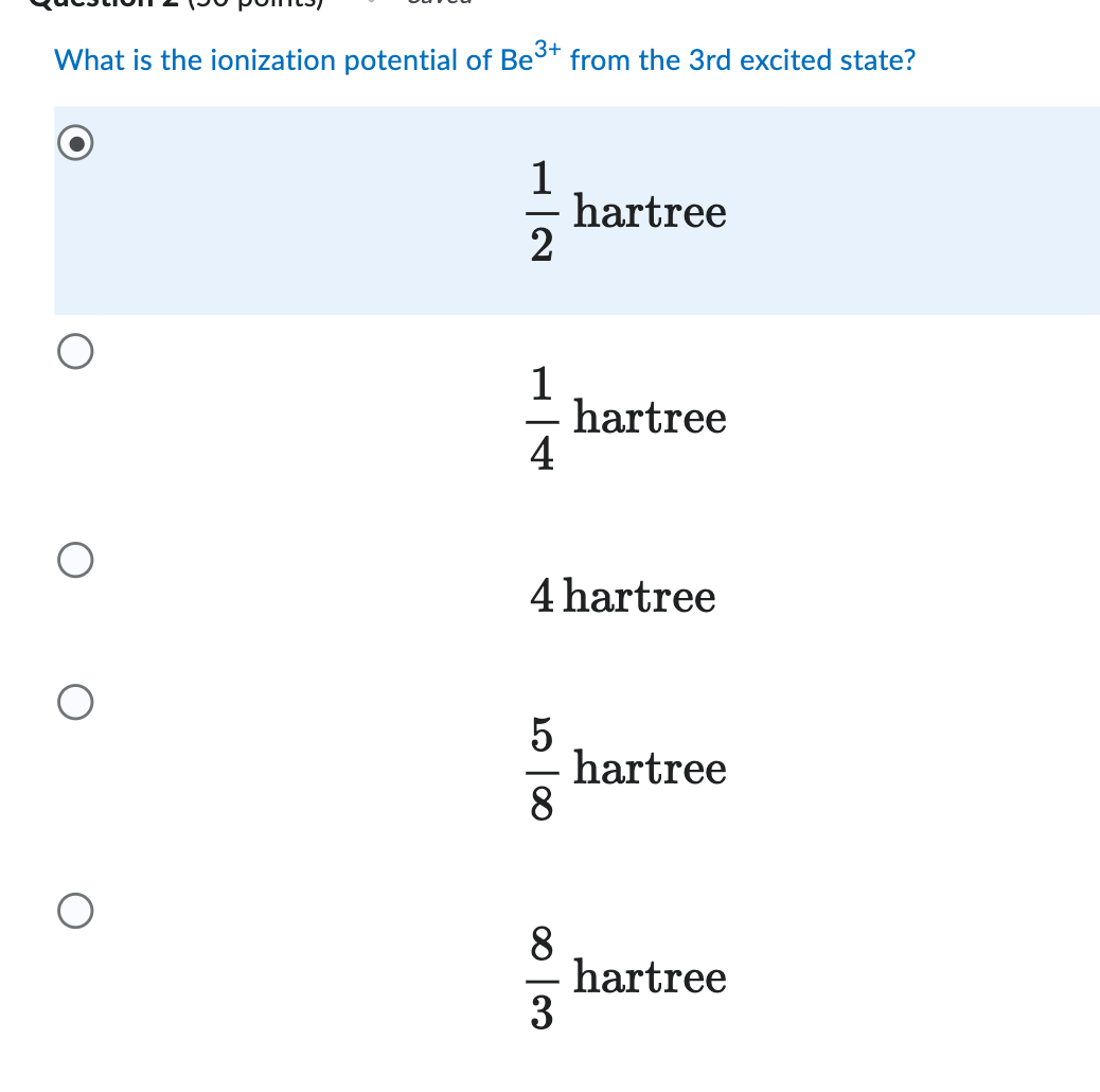 Solved What is the ionization potential of Be3+ ﻿from the | Chegg.com