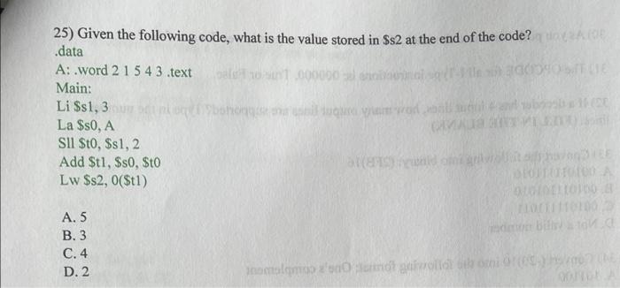 Solved 39) Given the following code. What is printed out? ) | Chegg.com