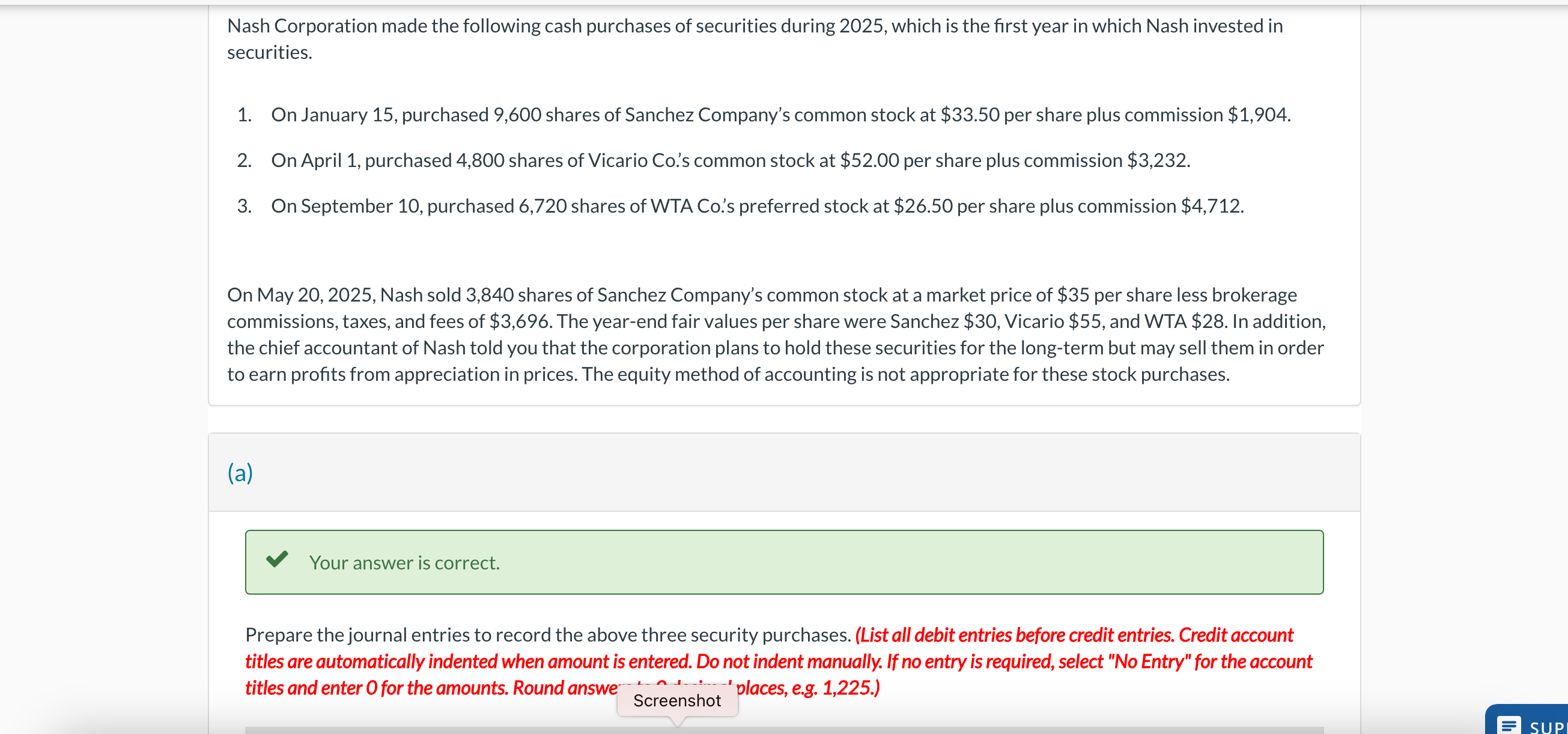 Solved Nash Corporation made the following cash purchases of | Chegg.com