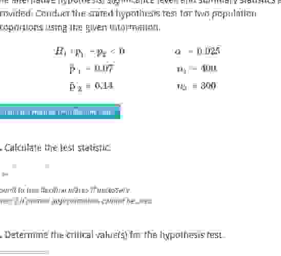 Solved The alternative hypothesis, significance level, and | Chegg.com