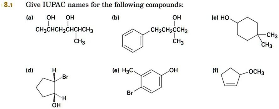 Solved Give IUPAC names for the following compounds: (a (b) | Chegg.com