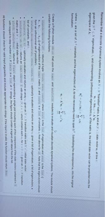 Remember that a discrete dynamical system involves an | Chegg.com