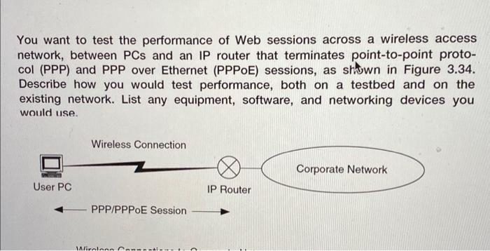 Solved You want to test the performance of Web sessions | Chegg.com